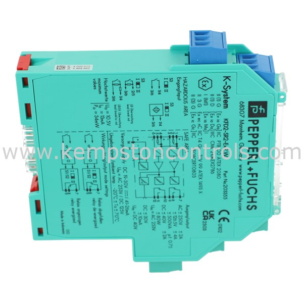 Pepperl + Fuchs KFD2-SR2-EX2.W P+F SWITCH AMPLIFIER, 2-CHANNEL ISOLATED BARRIER, 24VDC, DRY ...