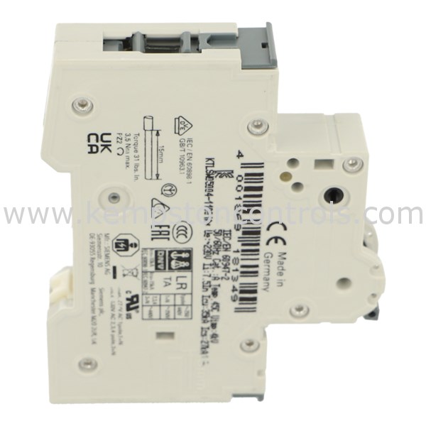 Siemens 5SY4104-7 SIEMENS MINIATURE CIRCUIT BREAKER 230/400 V 10KA, 1-POLE, C, 4A, D=70 MM ...