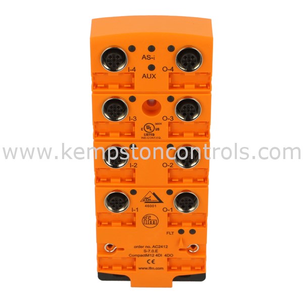IFM AC2412 IFM COMPACTMODULE 4DI 4DO T M12:, ASI SLAVE, COMPACT TYPE, 4 ...