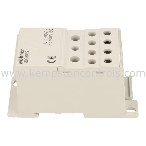 Wohner I8038019 WOHNER SINGLE POLE SPLITTER BLOCK, 400A | Kempston Controls