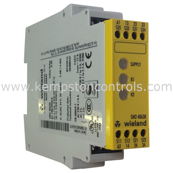 Wieland R1.188.0960.0 WIELAND SAFETY RELAY, 3NO CONTACTS, 24VACDC ...