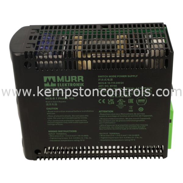 MURR 85165 MURR MCS-B POWER SUPPLY 1-PHASE, IN: 100-265VAC OUT: 24V ...