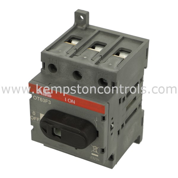 ABB OT63F3 ABB 3-POLE, FRONT OPERATED, BASE MOUNTED, DIN-RAIL MOUNTABLE SWITCH-DICONNECTOR / NON ...