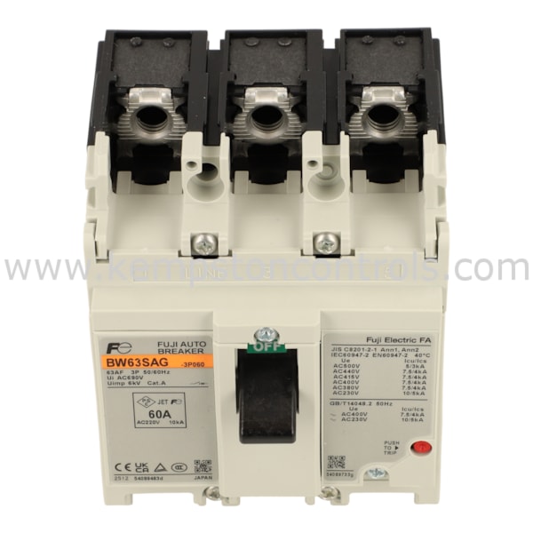 Fuji BW63SAG-3P060 FUJI BW63SAG-3P060 MCCB 3 POLE 60 AMP | Kempston ...