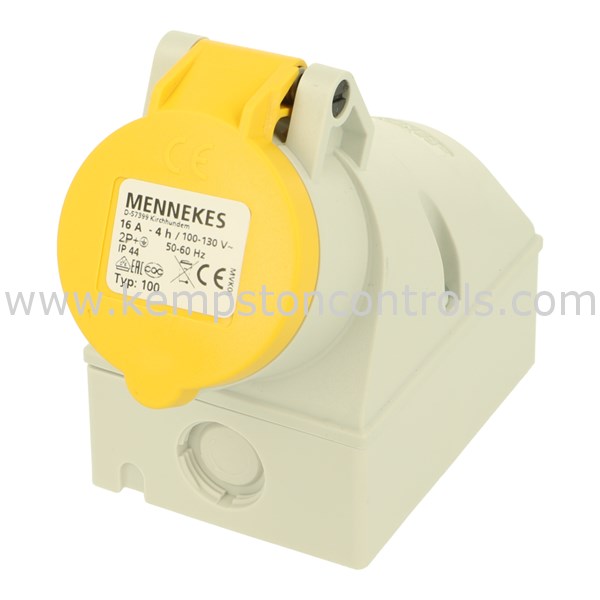 Mennekes 100 MENNEKES WALL MOUNTED SOCKET, 16A, 100V, 3P, 4H POSITION ...