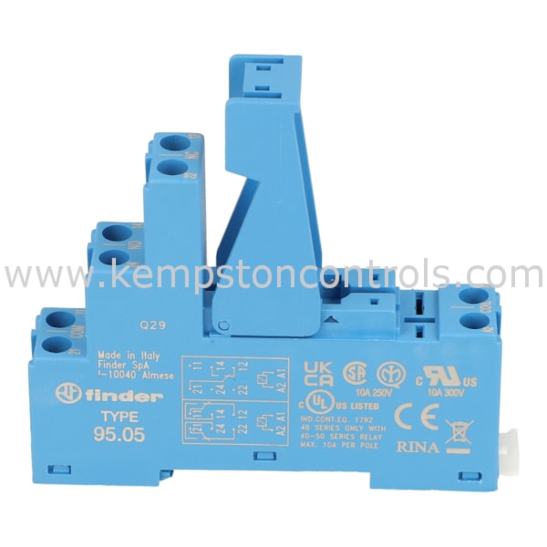 Finder 95.05SPA FINDER RELAY BASE BLUE WITH PLASTIC RETAINING CLIP FOR ...
