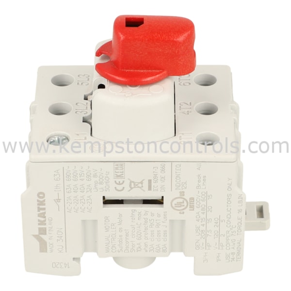 KATKO KU340N KATKO KU ROTARY SWITCH, 40A AC-22, 32A/15KW AC-23, 3 POLE ...