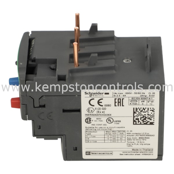 Schneider LRD08L SCHNEIDER TESYS LRD THERMAL OVERLOAD RELAY, 2.5-4A ...