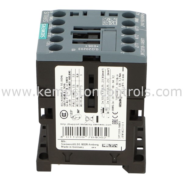 Siemens 3RT2018-1AB01 SIEMENS CONTACTOR, AC-3, 7.5KW/400V, 1NO, AC ...