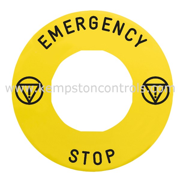 Schneider ZBY9330 SCHNEIDER marked legend Ø60 for emergency stop ...