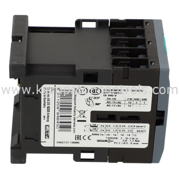 Siemens 3RH2131-1BB40 SIEMENS CONTACTOR RELAY, 3NO+1NC, 24VDC, SIZE S00 ...