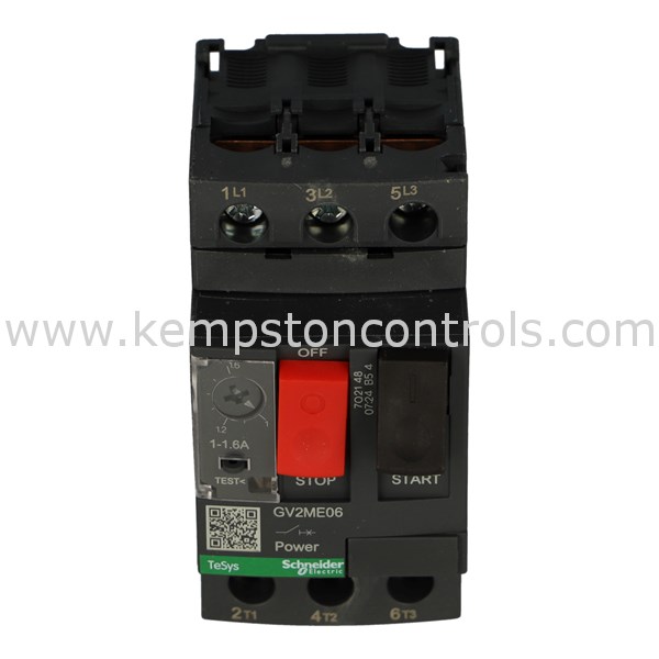 Schneider GV2ME06 SCHNEIDER MOTOR STARTER 1.0-1.6A | Kempston Controls