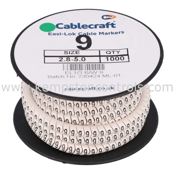 Cablecraft EL1/3 B/W 9 CABLECRAFT EASI-LOK MARKER CHEVRON CUT 2.8-5.0 DIA. - REEL (1000 ...