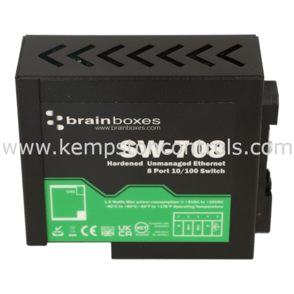 Brainboxes SW-708 BRAINBOXES HARDENED INDUSTRIAL 8 PORT 10/100 ETHERNET ...