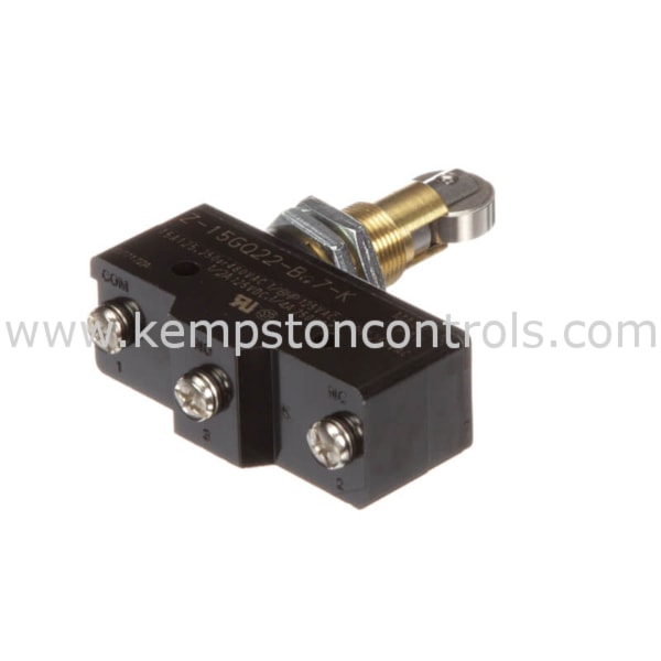 Omron Z-15GQ22-B7-K OMRON GENERAL PURPOSE BASIC SWITCH, PANEL MOUNT ROLLER PLUNGER, SPDT, 15A ...