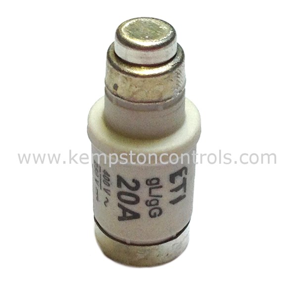 ETI D02/20A/GL ETI D02 (E18) 20A GL BOTTLE FUSE 400V | Kempston Controls