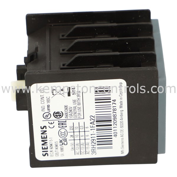 Siemens 3RH2911-1FA22 SIEMENS AUXILIARY SWITCH, FRONT, 2NO+2NC, .3/.4 ...
