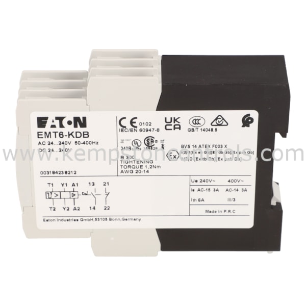Eaton Moeller EMT6-KDB MOELLER THERMISTOR OVERLOAD RELAY FOR MACHINE PROTECTION, 1N/O+1N/C, 24 ...