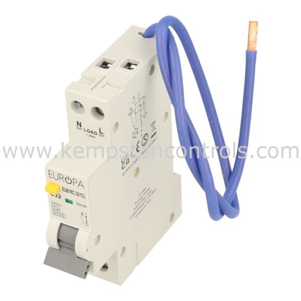Europa Components EUB1RC.32/1CL EUROPA COMPONENTS RCBO, 32A, 6KA ...