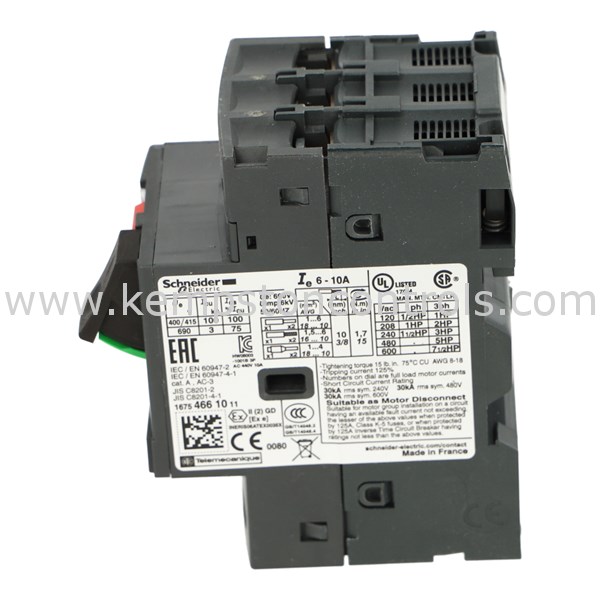 Schneider GV2ME14 SCHNEIDER MOTOR STARTER 6-10A | Kempston Controls