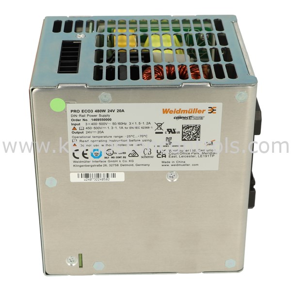 Weidmuller 1469550000 WEIDMULLER PRO ECO3 480W 24V 20A POWER SUPPLY ...