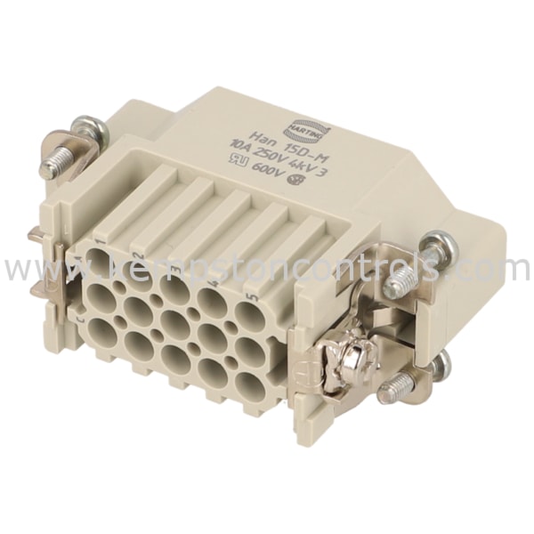 HARTING 09210153001 CONNECTOR INSERT MALE 15 WAY, 10A 250V | Kempston ...