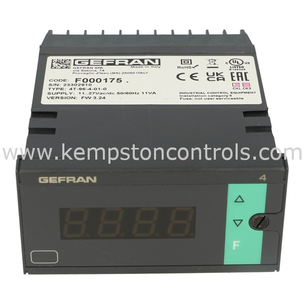 Gefran F000175 GEFRAN 4T SERIES, UNIVERSAL TEMPERATURE INDICATOR, 11 TO ...