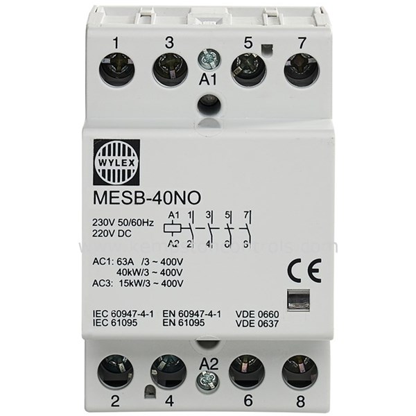 Wylex MESB-40NO WYLEX CONTACTOR, 40A, 4 POLE, 3 MODULE | Kempston Controls