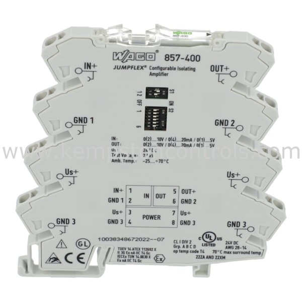 WAGO 857-400 WAGO JUMPFLEX® TRANSDUCER, ISOLATION AMPLIFIER ...