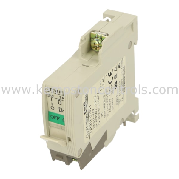 Fuji CP31FI/7W1 FUJI CIRCUIT PROTECTOR, 1 POLE, 7 AMP, INST+AUX SWITCH FOR LOW LEVEL CIRCUIT ...