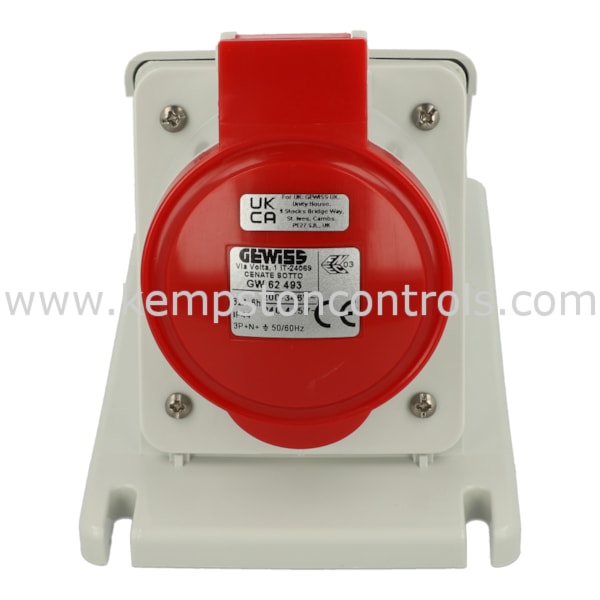 Gewiss GW62493 GEWISS 90° ANGLED SURFACE-MOUNTING SOCKET-OUTLET - IP44 - 3P+N+E 32A 380-415V ...