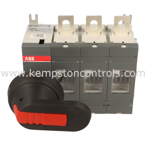 ABB OT250E03P ABB SWITCH-DISCONNECTOR, 3-POLE, FRONT OPERATED, BASE MOUNTED, BLACK IP65 HANDLE ...
