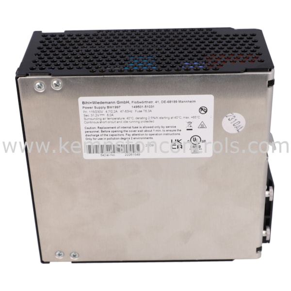 BIHL + WIEDEMANN BW1997 BIHL + WIEDEMANN ASI POWER SUPPLY, 8 A, 115 VAC / 230 VAC, WITH RANGE ...