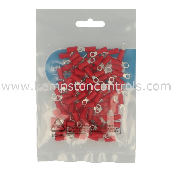 Termination Technology RR37 PRE-INSULATED TERMINALS RED RING 0.5MM²-1 ...