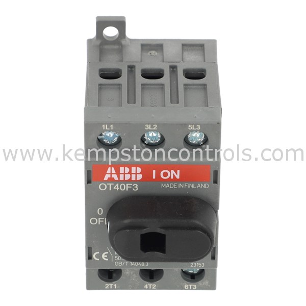ABB OT40F3 ABB SWITCH-DISCONNECTOR, 3-POLE, FRONT OPERATED, BASE MOUNTED, DIN-RAIL MOUNTABLE 40A ...