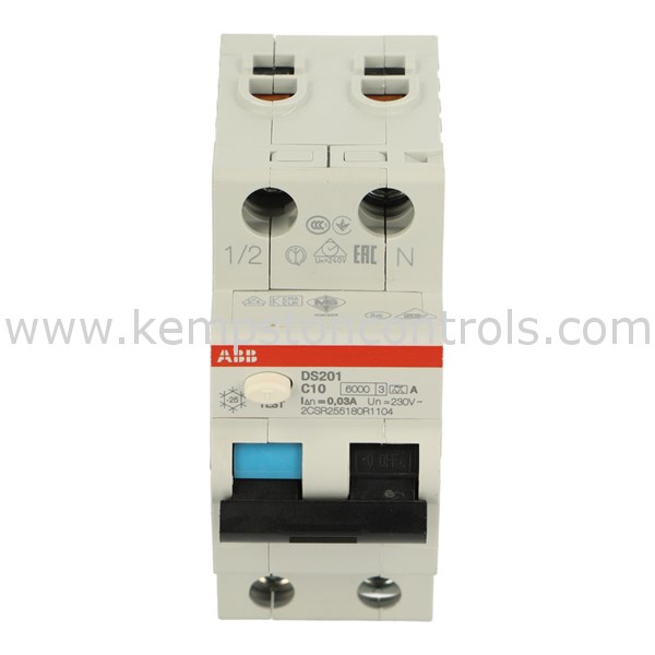ABB 2CSR255180R1104 ABB RCBO, 10A, 2 POLES, 230V, 50-60HZ, 6KA, 1+N, A ...