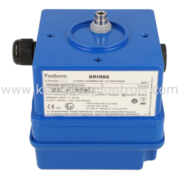 Schneider Process SRI986-BIDS7EAANA SCHNEIDER FOXBORO ELECTRO-PNEUMATIC POSITIONER, SINGLE ...