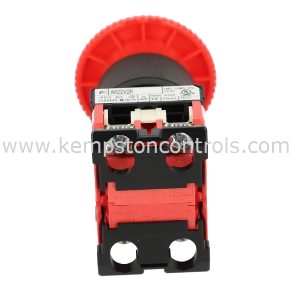 Fuji AR22V2R-02R FUJI PUSHBUTTON E-STOP PUSH-LOCK, TURN-RESET (40MM DIA) 2NC RED | Kempston Controls