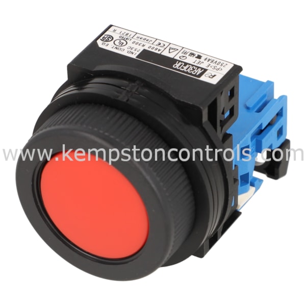 Fuji AR30F0R-10R FUJI PUSHBUTTON FLUSH ROUND HEAD 1NO AUX RED | Kempston Controls