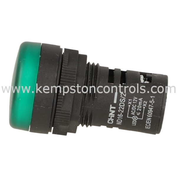 CHINT ND16G12 CHINT LED INDICATOR, AC/DC, GREEN, 12V | Kempston Controls