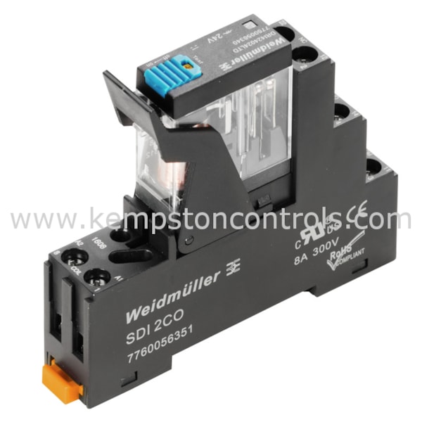 Weidmuller 2476890000 WEIDMULLER RELAY MODULE, 2 CONTACTS, CO CONTACT AGSNO, 24VDC, 5A, SCREW ...