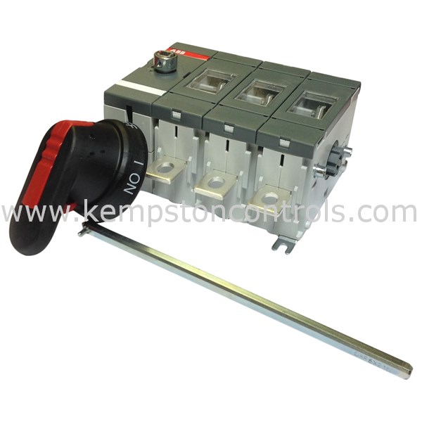 ABB OT250E03P SWITCH-DISCONNECTOR, 3-POLE, FRONT OPERATED, BASE MOUNTED, BLACK IP65 HANDLE AND ...