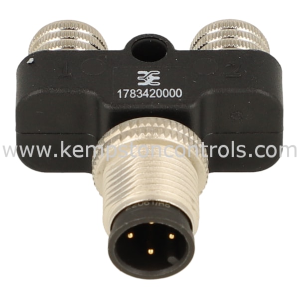 Weidmuller 1783420000 WEIDMULLER Y-PLUG CONNECTOR, M12 / M8, 4A, 24V, 4 ...