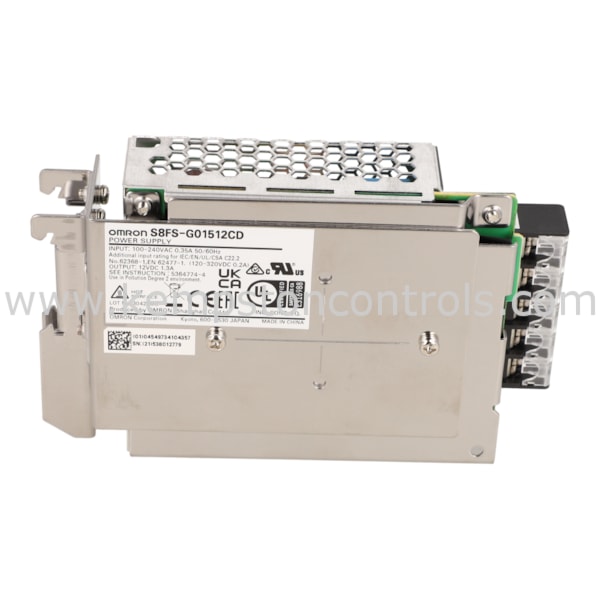 Omron S8FS-G01512CD OMRON POWER SUPPLY, 15W, 100-240VAC INPUT, 12VDC, 1 ...