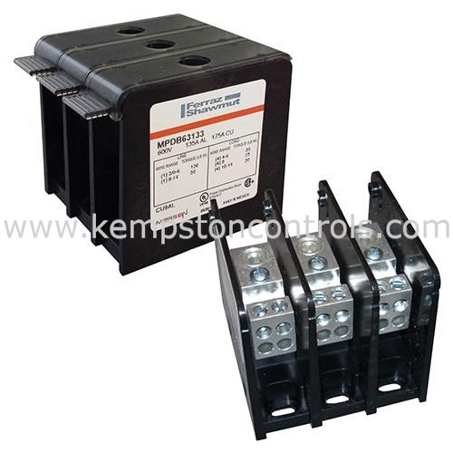 Mersen MPDB62202 POWER DISTRIBUTION BLOCK, 240A, 2 POLE, 1000VAC/DDC, 1 ...
