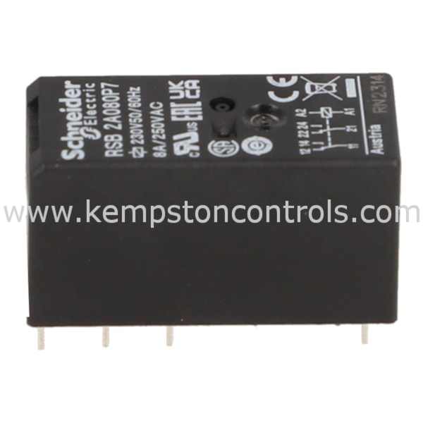 Schneider RSB2A080P7 SCHNEIDER INTERFACE PLUG-IN RELAY, 8 A, 2 CO, 230 ...