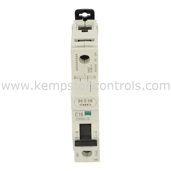 MEM Classic MCH116 MEMSHIELD 2, MCB, CIRCUIT BREAKER, 16A, 10KA, TYPE C, SINGLE POLE, 18MM WIDTH ...