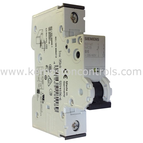 Siemens 5SY4106-6 10KA 6AMP MCB TYPE B | Kempston Controls