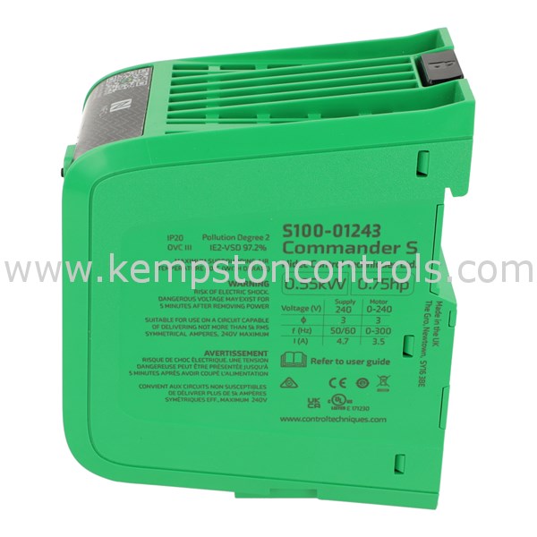 Nidec Drives S100-01243-0A0000 NIDEC DRIVES COMMANDER S AC DRIVE 3 PHASE, MAX CONTINUOUS 3.5A ...