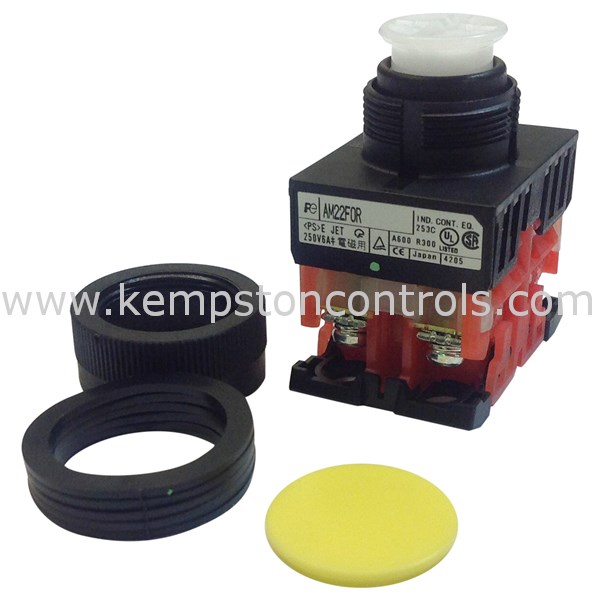 Fuji AM22F0R-02Y PUSHBUTTON FLUSH ROUND HEAD 2NC YELLOW | Kempston Controls